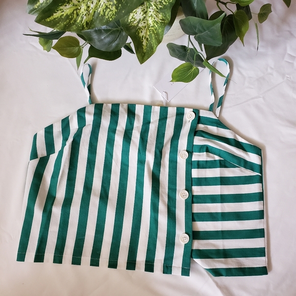 Lush | Tops | Stripe Button Tank Top | Poshmark